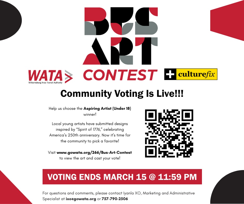 Community Invited to Vote in WATA’s Bus Art Contest | Williamsburg ...